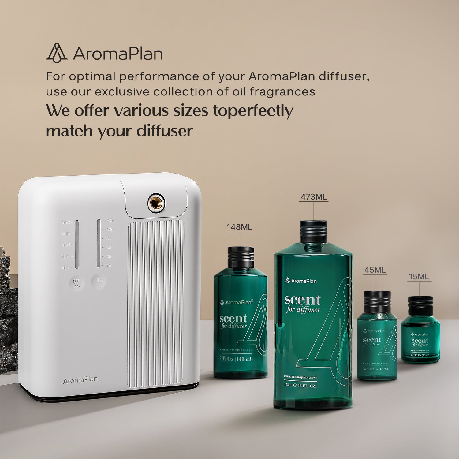 Diffuser Aromplan Pro White + 2 Fragrances | AromaPlan